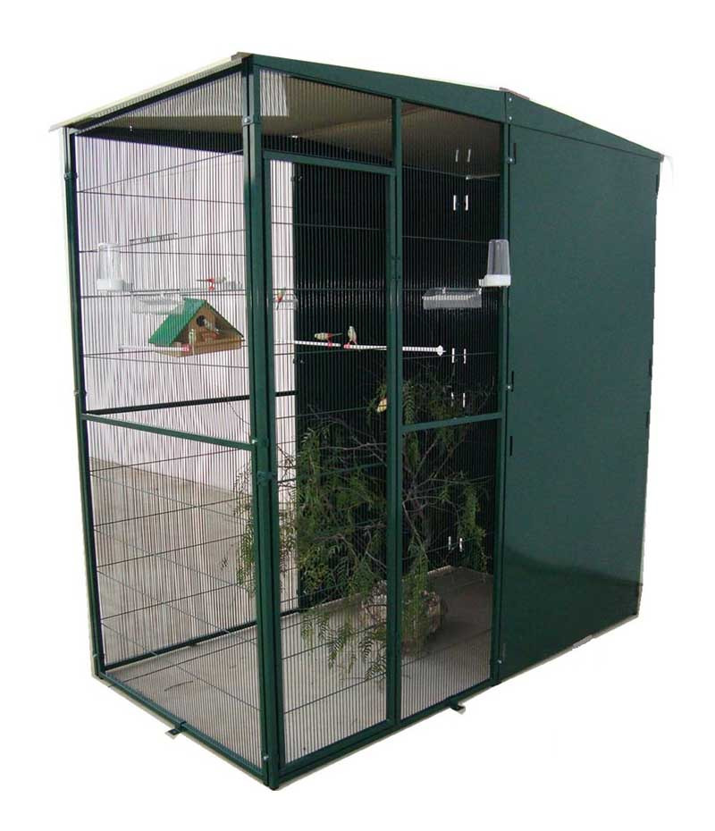 Aviaries for little birds: 2 sqm garden aviary with door and 3 opaque ...