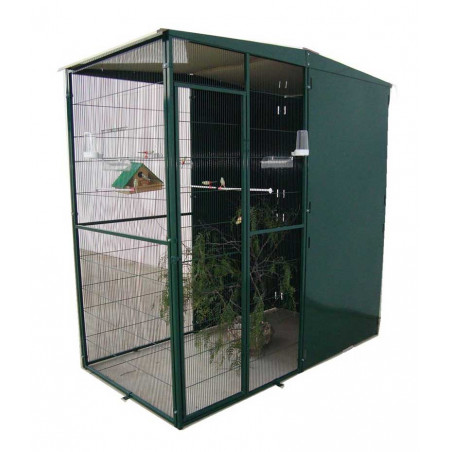 Aviaries for little birds: 2 sqm garden aviary with door and 3 opaque ...