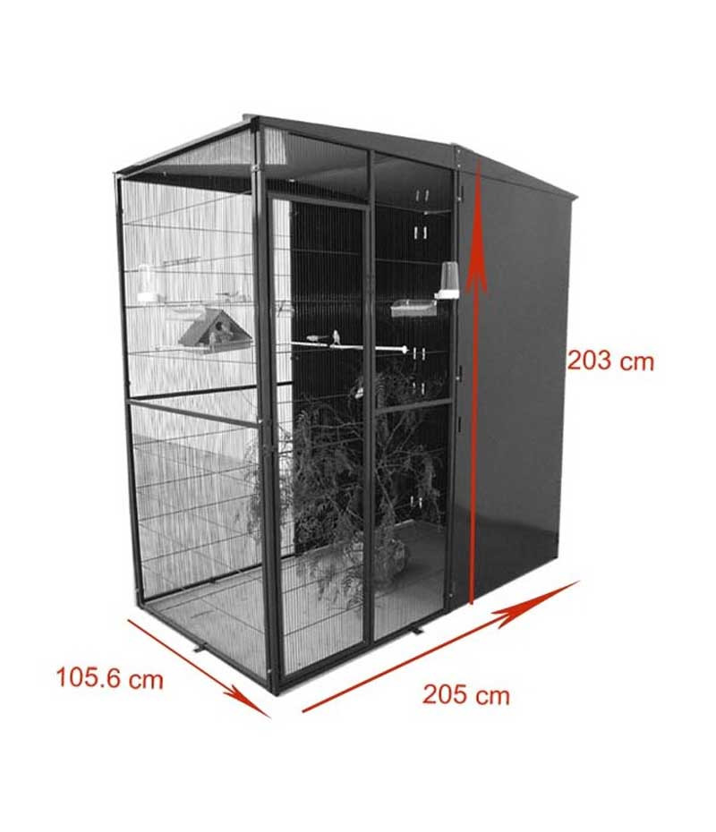 Aviaries for little birds: 2 sqm garden aviary with door and 3 opaque ...
