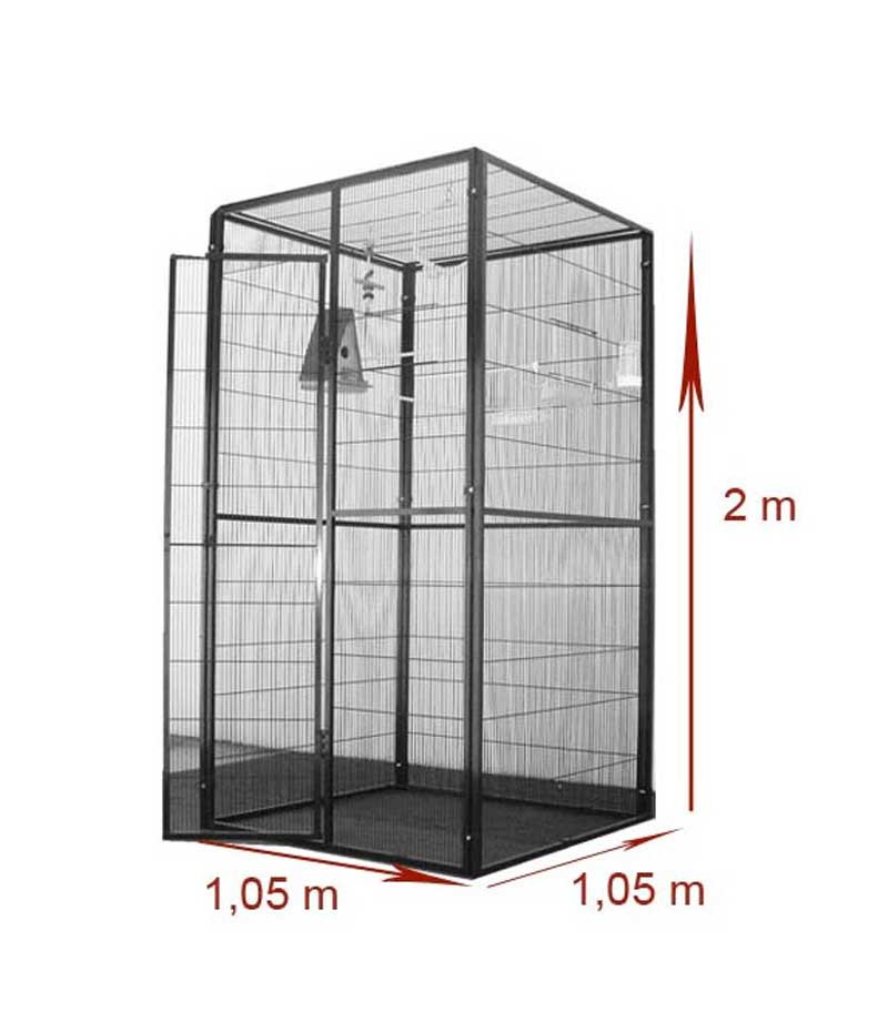 Aviaries for little birds: 1m indoor aviary with mesh roof. IMOR®